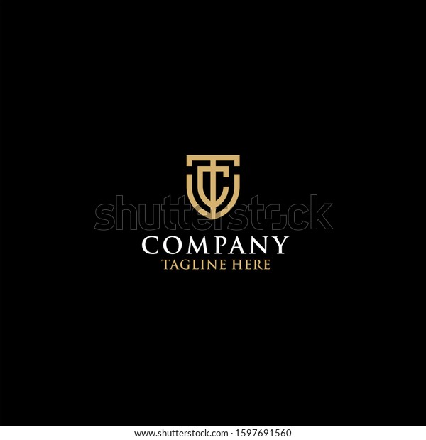 Tc Tcv Shield Letter Initial Vector: vetor stock (livre de direitos ...