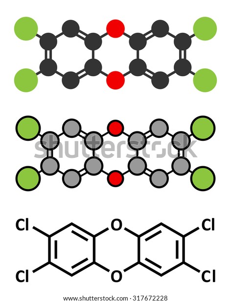 Tcdd Polychlorinated Dibenzodioxin Pollutant Molecule Commonly Stock ...