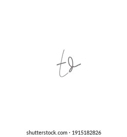 Td Initial Handwritten Calligraphy Monogram Logo Stock Vector (Royalty ...