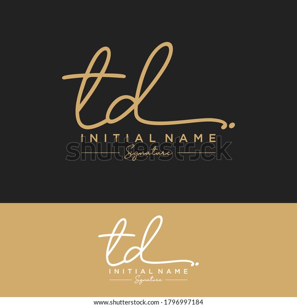 Td Initial Letter Handwriting Signature Logo Stock Vector (Royalty Free ...