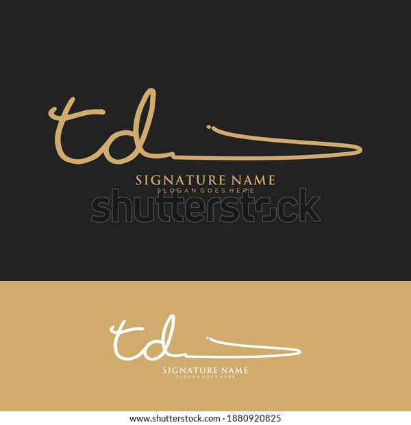 Td Initial Letter Handwriting Signature Logo Stock Vector (Royalty Free ...