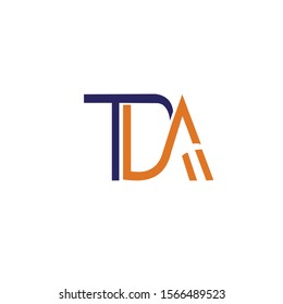 Tda Letter Logo Design White Background: vector de stock (libre de ...