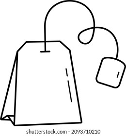 Tea Bag Vector Outline Illustration Stock Vector (Royalty Free ...