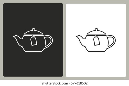 Tea Black White Icons Vector Illustration Stock Vector (Royalty Free ...