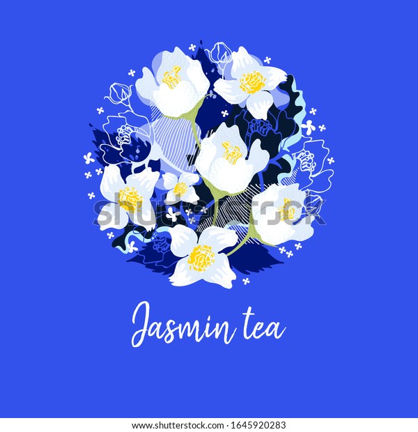 Tea Card Design Tea Jasmine Bright Stock Vector (Royalty Free ...