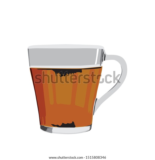 Tea Glass Vector Illustration White Background Stock Vector (Royalty ...