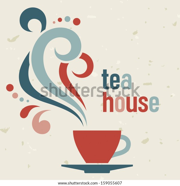 Tea House Card Old Style Vector Stock Vector (Royalty Free) 159055607 ...