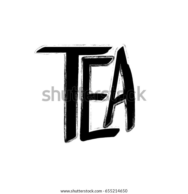 Tea Isolated Lettering Word Design Template Stock Vector (Royalty Free ...