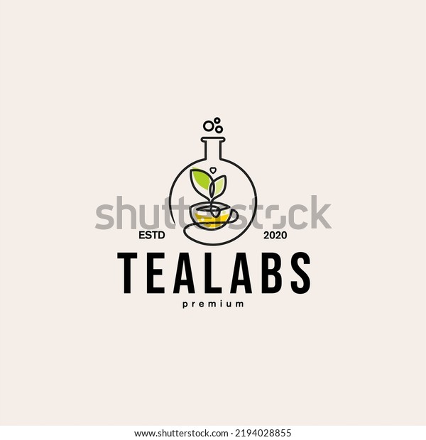 Tea Lab Laboratory Cafe Logo Illustration Stock Vector (Royalty Free ...
