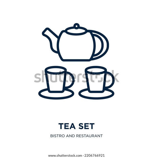 Tea Set Icon Bistro Restaurant Collection Stock Vector (Royalty Free ...
