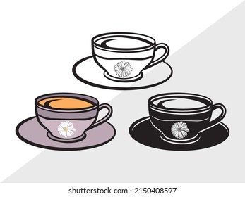 Tea Set Printable Vector Illustration Stock Vector (Royalty Free ...