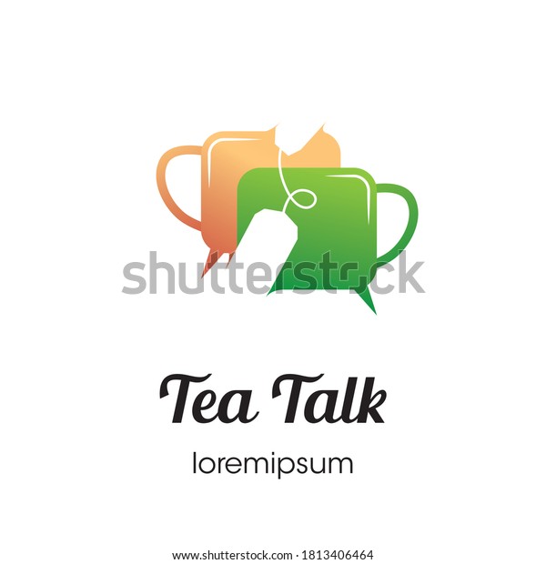 Tea Talk Logo Symbol Template Design Stock Vector (Royalty Free ...