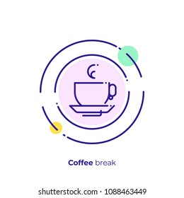 Tea Time Line Art Icon Coffee Stock Vector (Royalty Free) 1088463449 ...