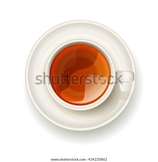 Tea White Cup Top View Vector Stock Vector (Royalty Free) 434220862 ...