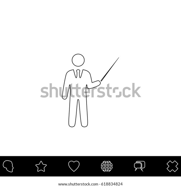 Teacher Black Outline Vector Icon Editable Stock Vector (Royalty Free ...