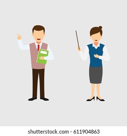 Teacher Character Design Vector Stock Vector (Royalty Free) 611904863