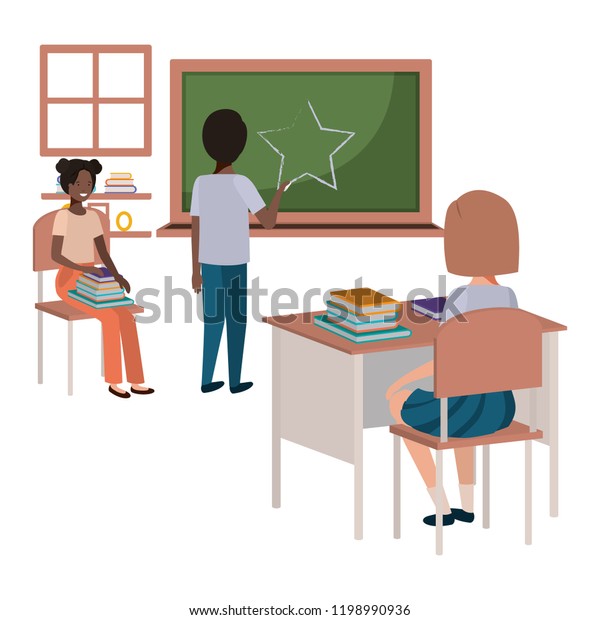 Teacher Classroom Students Avatar Character Stock Vector (Royalty Free ...