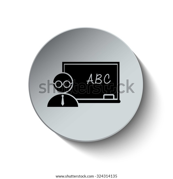 Teacher Icon Blackboard Icon Rounded Button Stock Vector (Royalty Free ...