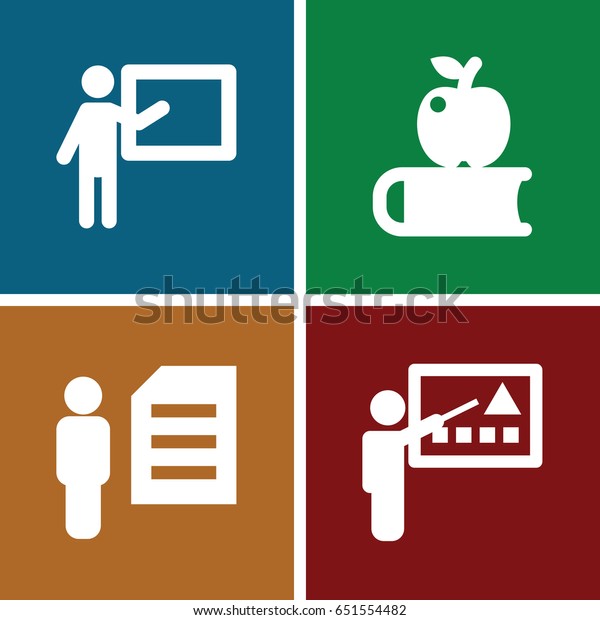 Teacher Icons Set Set 4 Teacher Stock Vector (Royalty Free) 651554482 ...