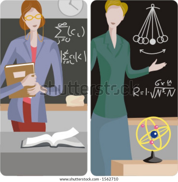 Teacher Illustrations Series 1 Math Teacher Stock Vector (Royalty Free ...