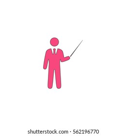 Teacher Pink Vector Icon Black Contour Stock Vector (Royalty Free ...