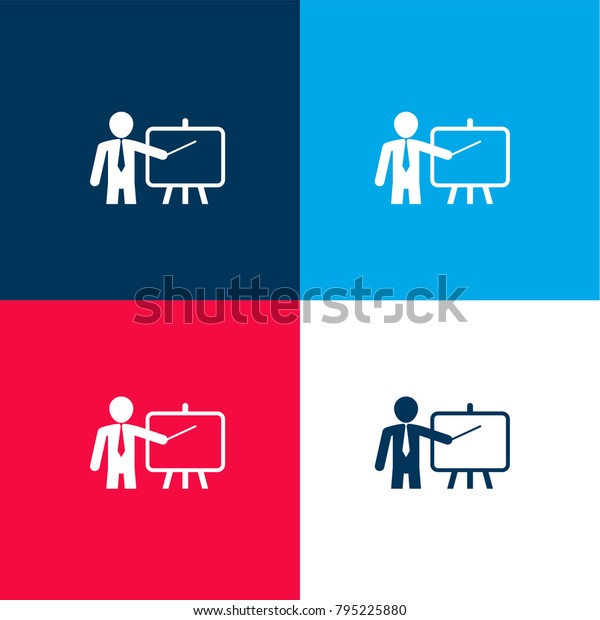 Teacher Pointing Board Stick Four Color Stock Vector (Royalty Free ...