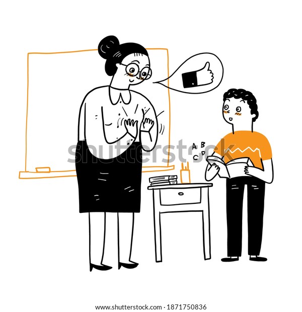 Teacher Praise Student Applause Doing Good Stock Vector (Royalty Free ...