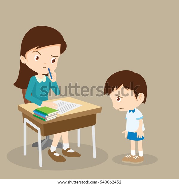 El profesor reprime a los culpables: vector de stock (libre de regalías ...