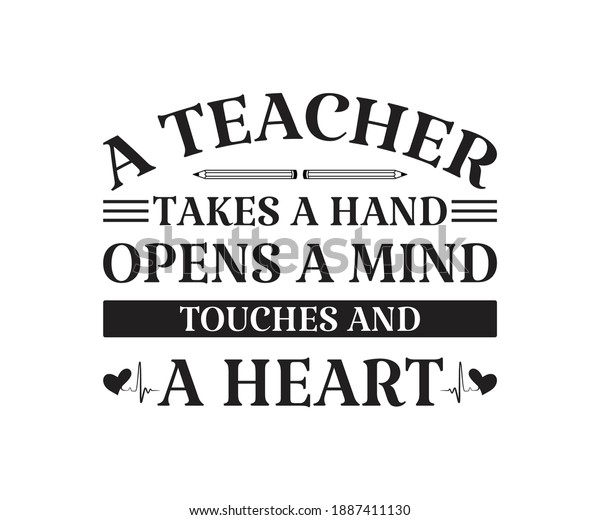 Teacher Takes Hand Opens Mind Touches Stock Vector (Royalty Free ...