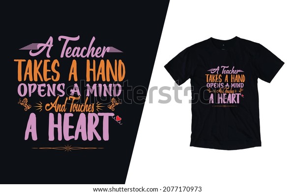 Teacher Takes Hand Opens Mind Touches Stock Vector (Royalty Free ...
