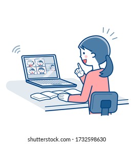 Teacher Teaching Online Using Laptop Computer Stock Vector (Royalty ...