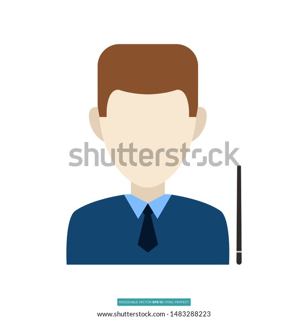 Teacher Tutor Avatar Icon Vector Illustration Stock Vector (Royalty ...