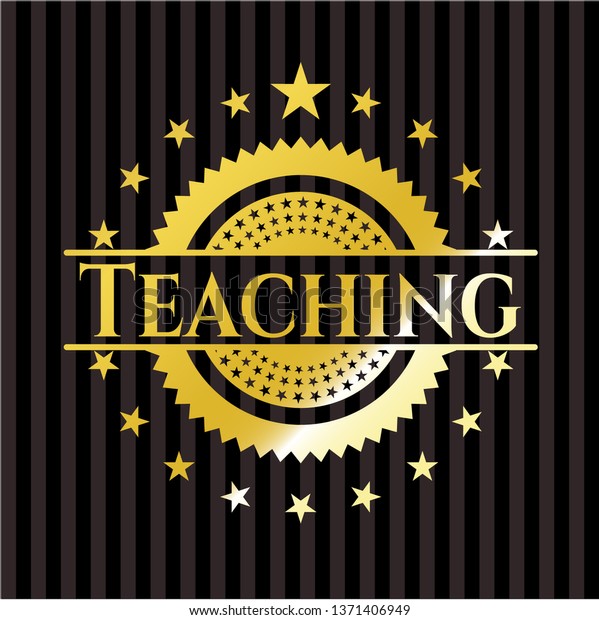 Teaching Gold Emblem Badge Stock Vector (Royalty Free) 1371406949 ...