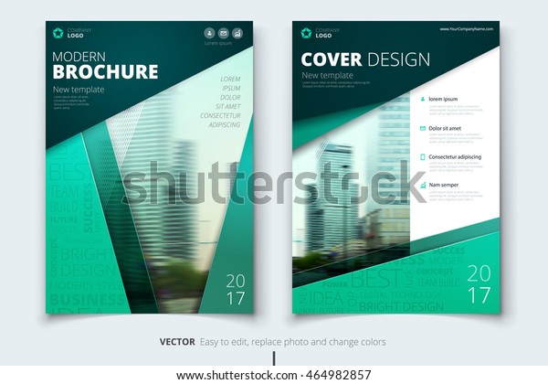 Teal Brochure Modern Cover Design Corporate Stock Vector (Royalty Free ...