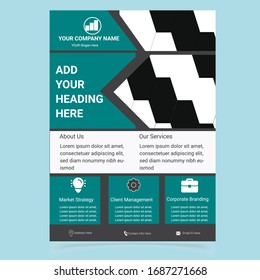 Teal Colored Corporate Flyer Smart Design Stock Vector (Royalty Free ...