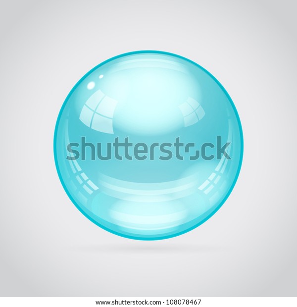 Teal Glossy Sphere Isolated On Graywhite Stock Vector (Royalty Free ...