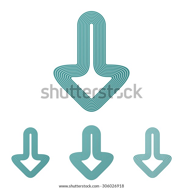 Teal Line Download Logo Design Set Stock Vector (Royalty Free) 306026918
