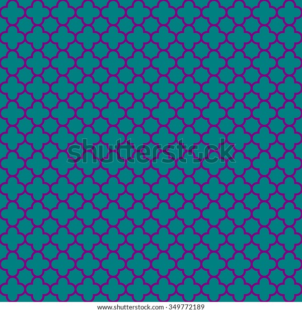 Teal Purple Quatrefoil Pattern Seamless Texture Stock Vector (Royalty ...