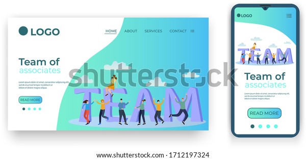 Team Associates Concept Teamwork Template User Stock Vector (Royalty ...