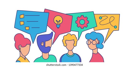 Colleagues Communication Vector Illustration Cartoon Coworkers Stock ...