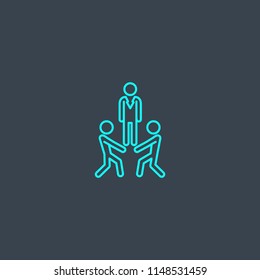 Team Building Concept Blue Line Icon Stock Vector (Royalty Free ...