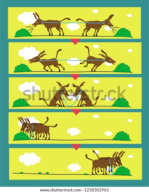 Team Building Concepts Donkeys Got Success Stock Vector (Royalty Free ...