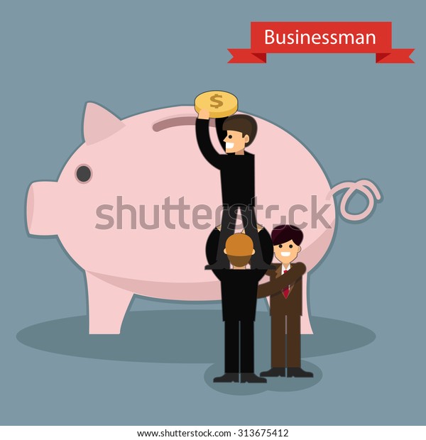 Team Building Funding Flat Cartoon Vector Stock Vector (Royalty Free ...