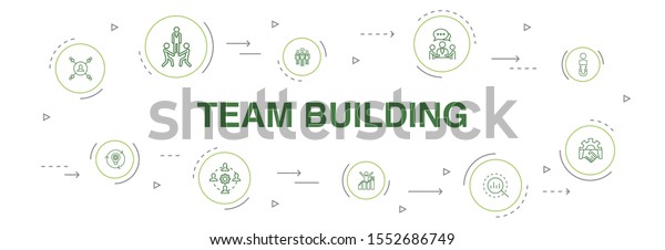 Vektor Stok Team Building Infographic 10 Steps Circle (Tanpa Royalti ...
