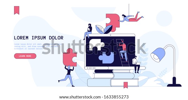Team Building Landing Page Vector Template Stock Vector (Royalty Free ...