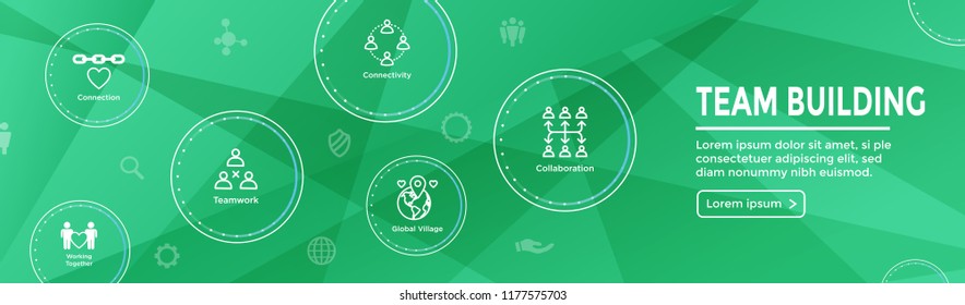 Team Building Teamwork Connectivity Icon Set: Vector có sẵn (miễn phí ...