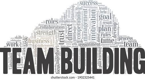 Team Building Vector Illustration Word Cloud Stock Vector (Royalty Free ...