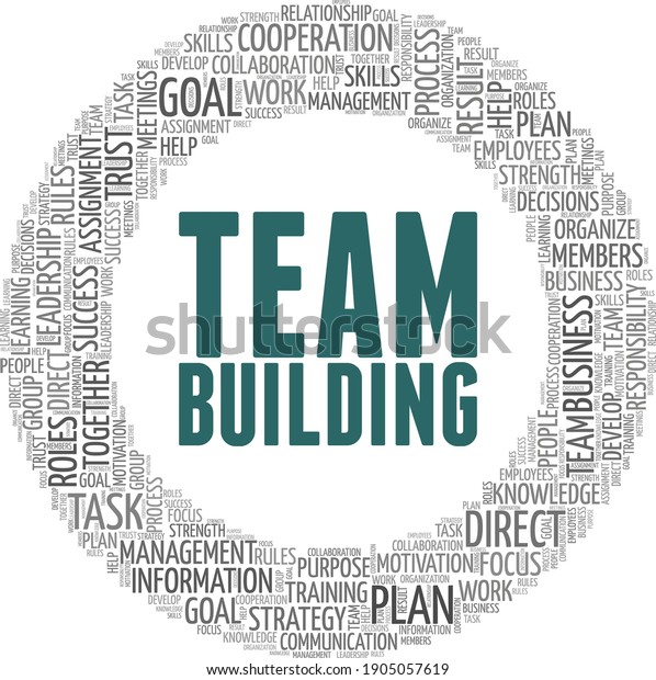 Team Building Vector Illustration Word Cloud Stock Vector (Royalty Free ...