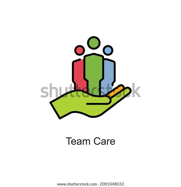 Team Care Vector Fill Outline Icon Stock Vector (Royalty Free ...