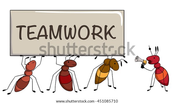 Team Cartoon Ants Working Team Stock Vector (Royalty Free) 451085710